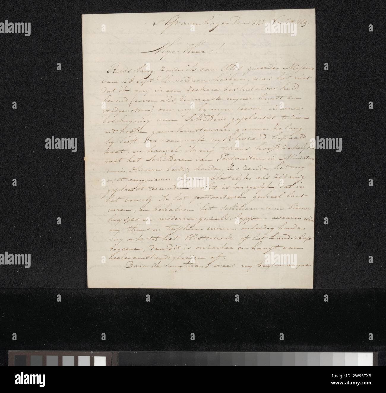 Letter to Adriaan van der Willigen, Johannes Hari (I), 1819 letter The ...