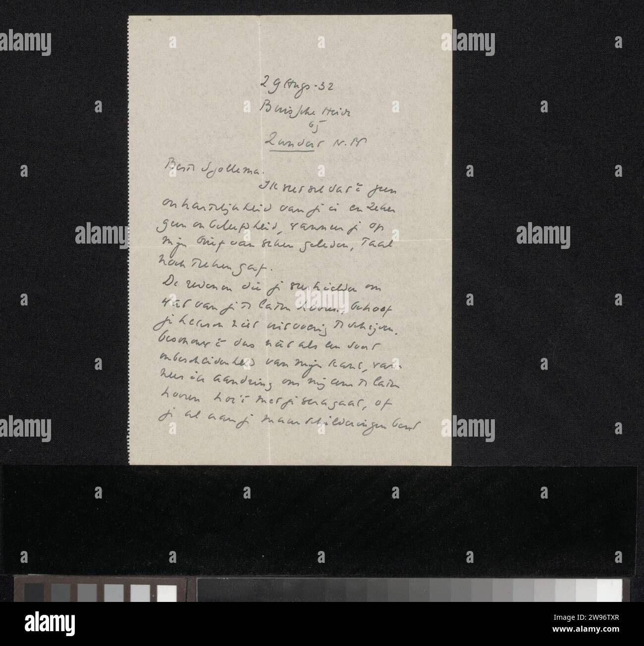 Letter to Joop Sjollema, Richard Nicolaüs Roland Holst, 1932 letter ...