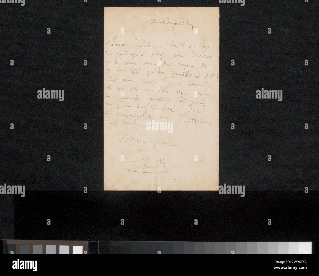 Letter to Philip Zilcken, 1875 - 1930 letter The Hague paper. ink ...