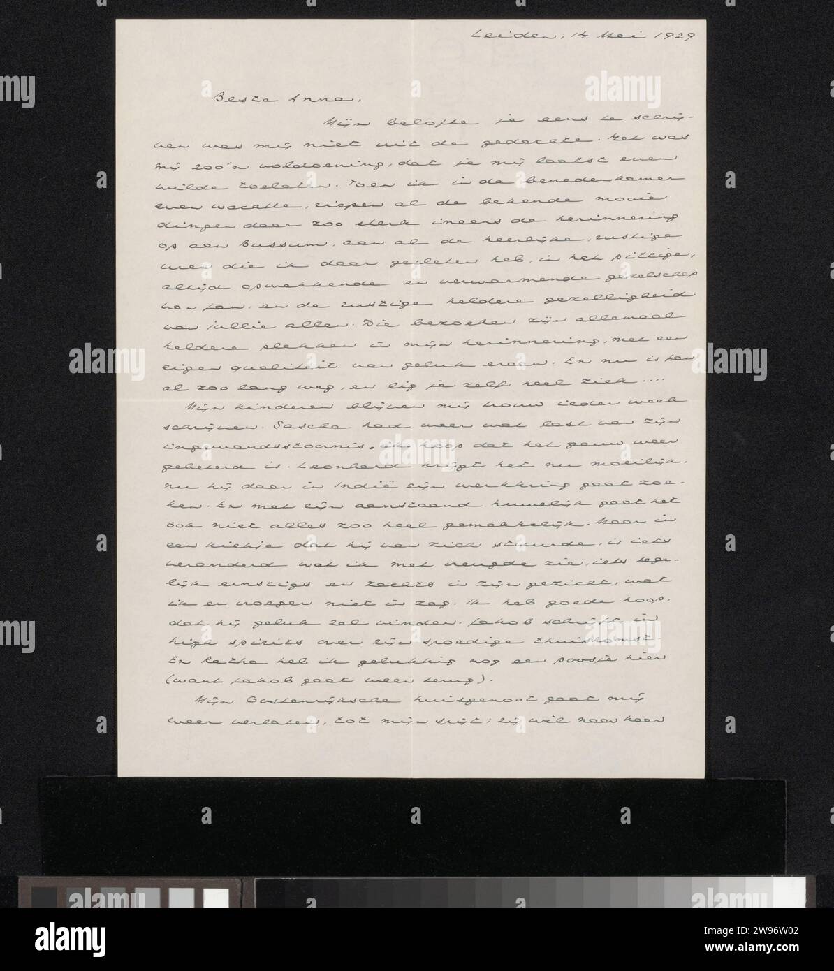 Letter to Anna Dorothea Dirks, Johan Huizinga, 1929 letter Leiden paper ...