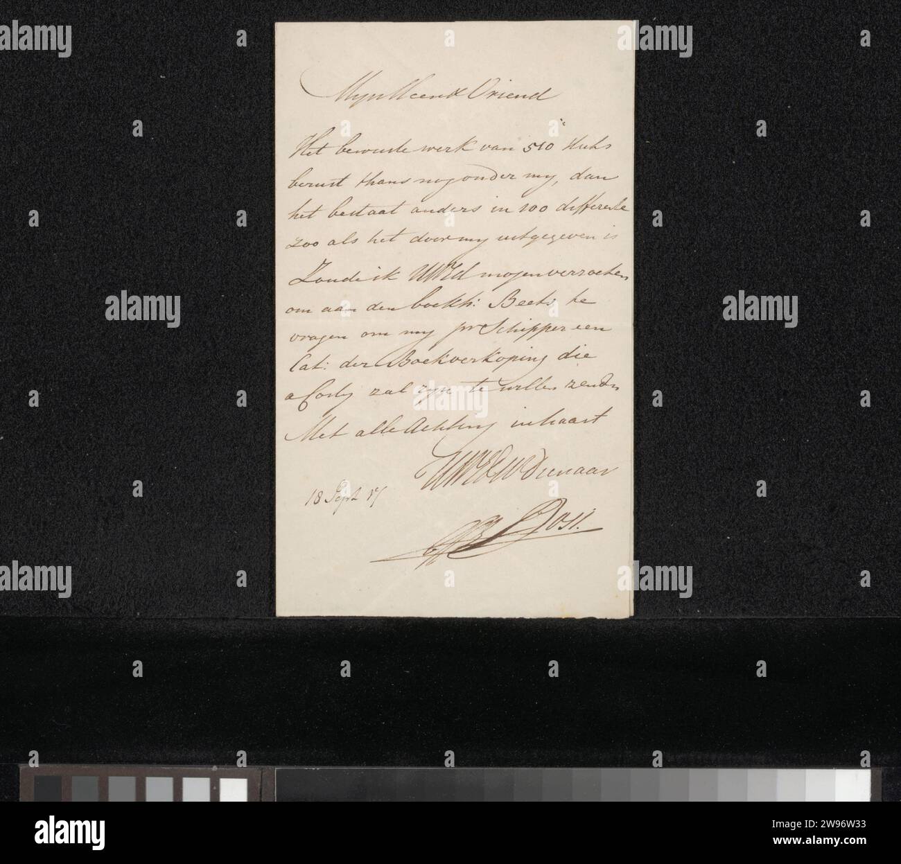 Letter to Adriaan van der Willigen, Christiaan Josi, 1817 letter paper ...