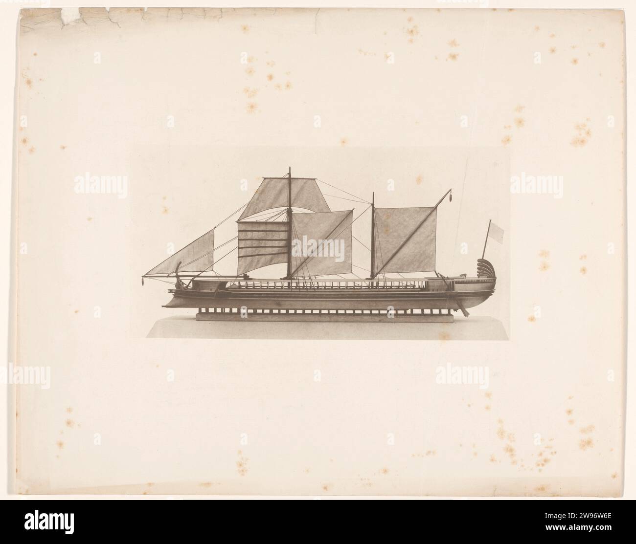 Ship model, Anonymous, 1870 - 1920 print paper. ink ship-model. sailing ...