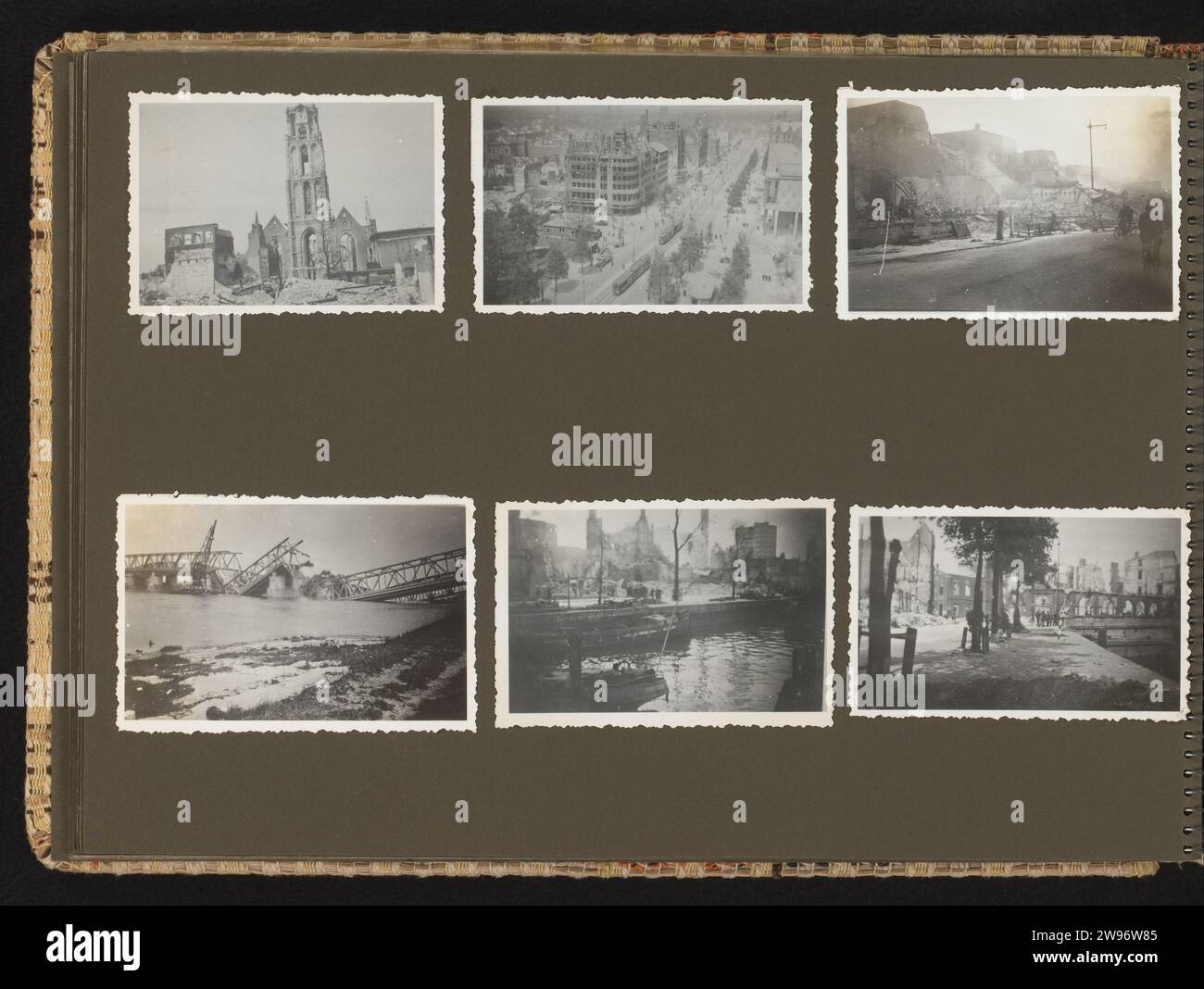 Rotterdam bombed, anonymous, 1940 photograph Album magazine with six ...