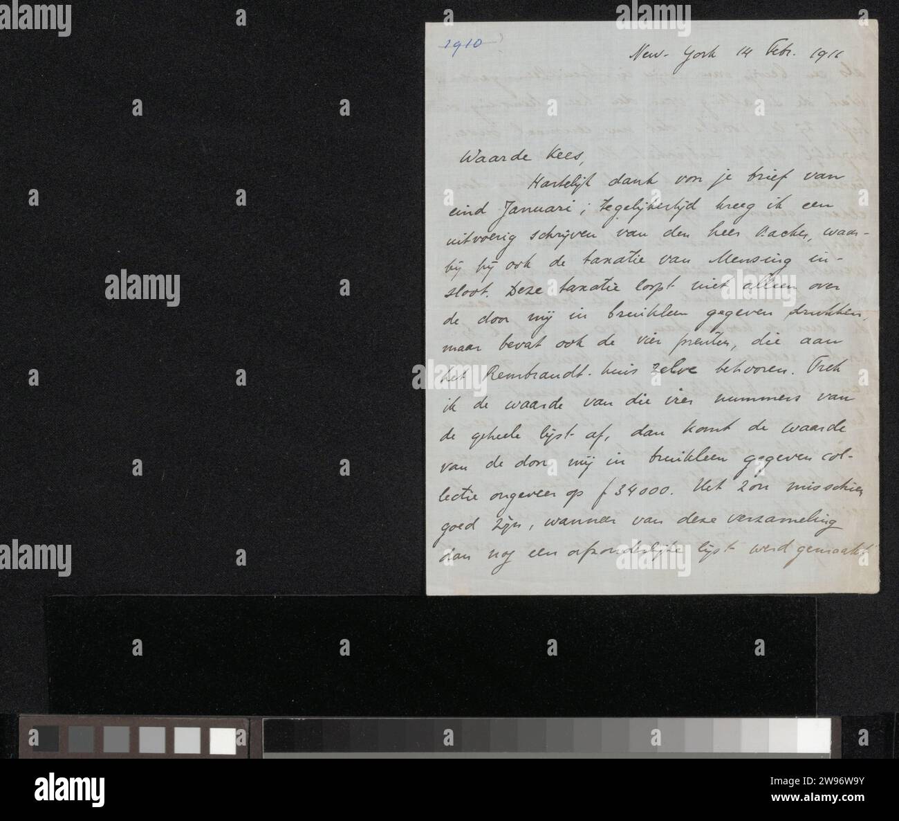 Letter to Cornelis Gerardus' t Hooft, Jan Veth, 1911 letter New York ...