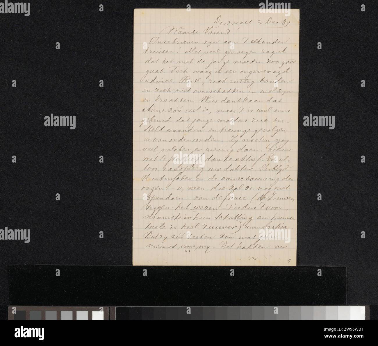 Letter to Jan Veth, M.C. Lebret, 1889 letter Dordrecht ink writing ...