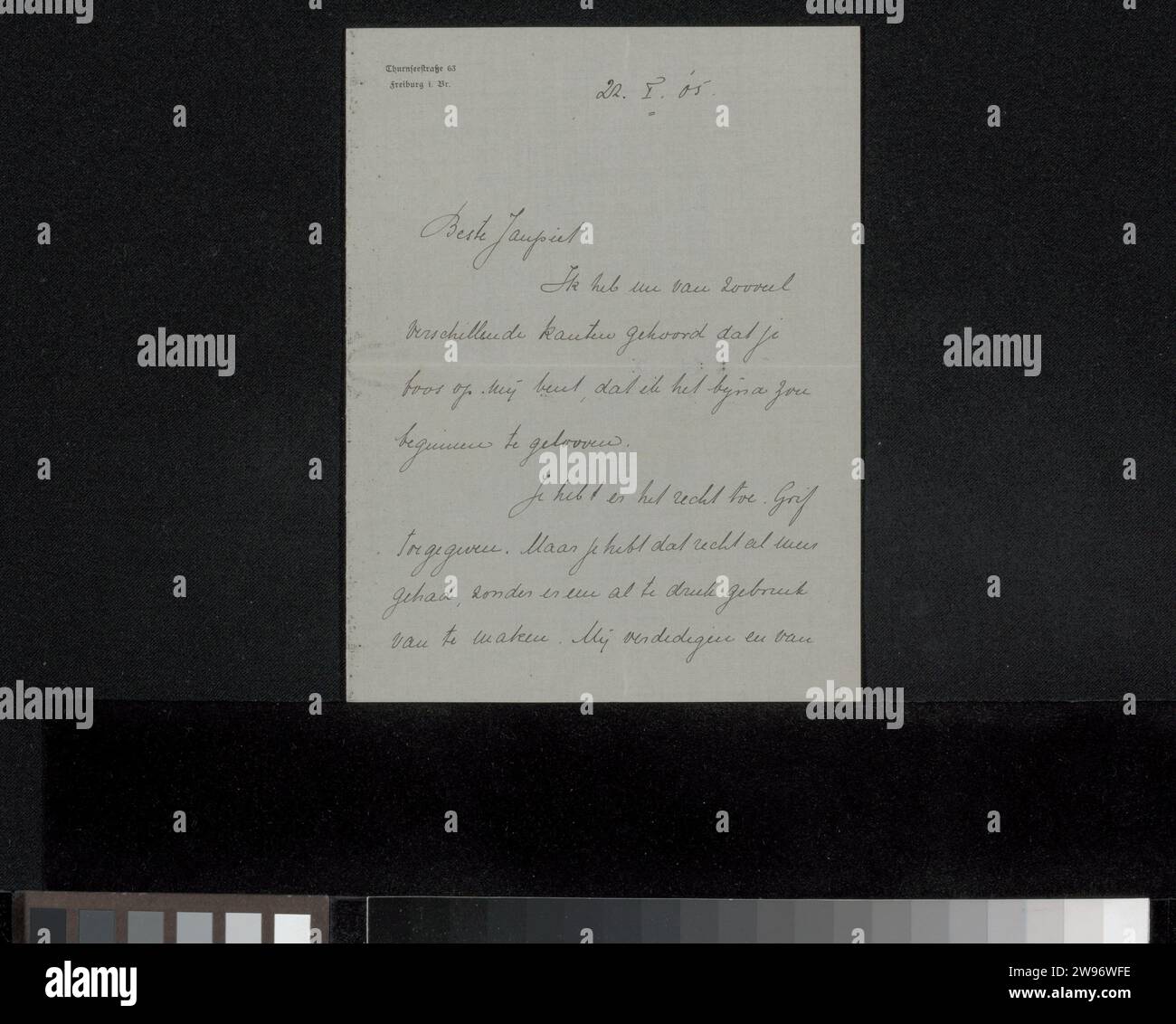 Letter to Jan Veth, André Jolles, 1905 letter Letter contains ...