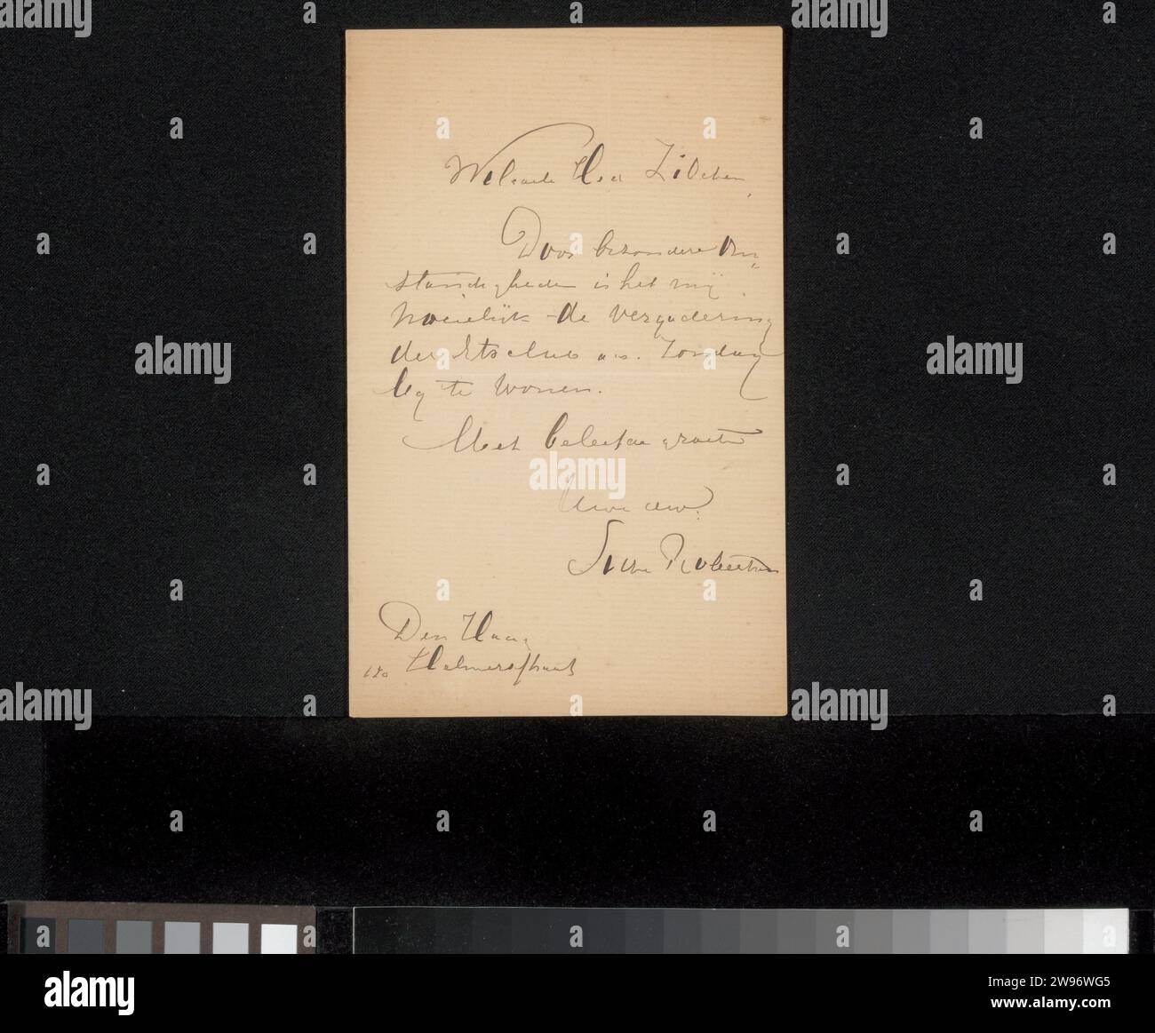 Letter to Philip Zilcken, Suze Robertson, 1865 - 1922 letter The Hague ...