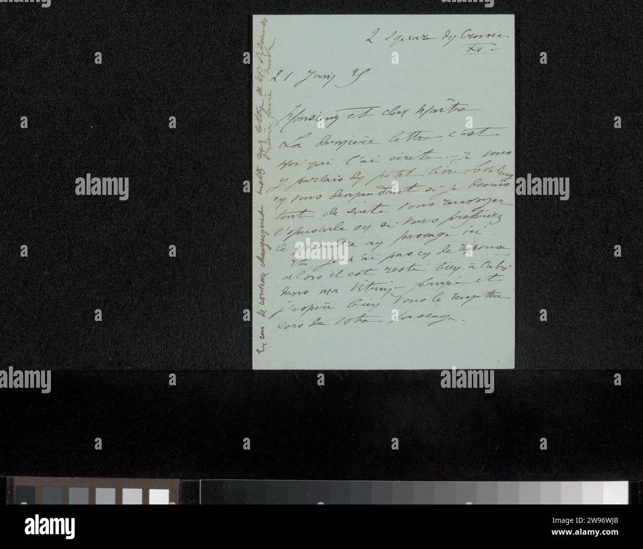 Letter to Philip Zilcken, 1925 letter Paris paper. ink writing ...