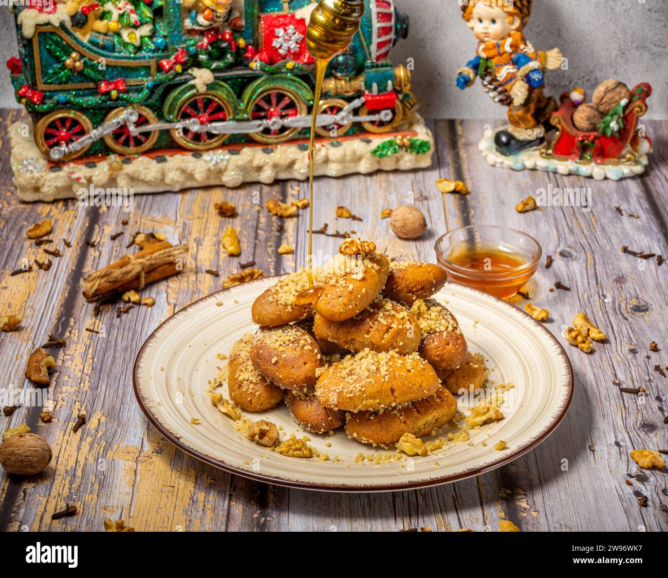 homemade greek traditional melomakarona cookies Stock Photo - Alamy