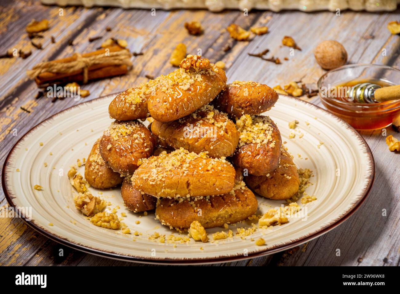 homemade greek traditional melomakarona cookies Stock Photo - Alamy