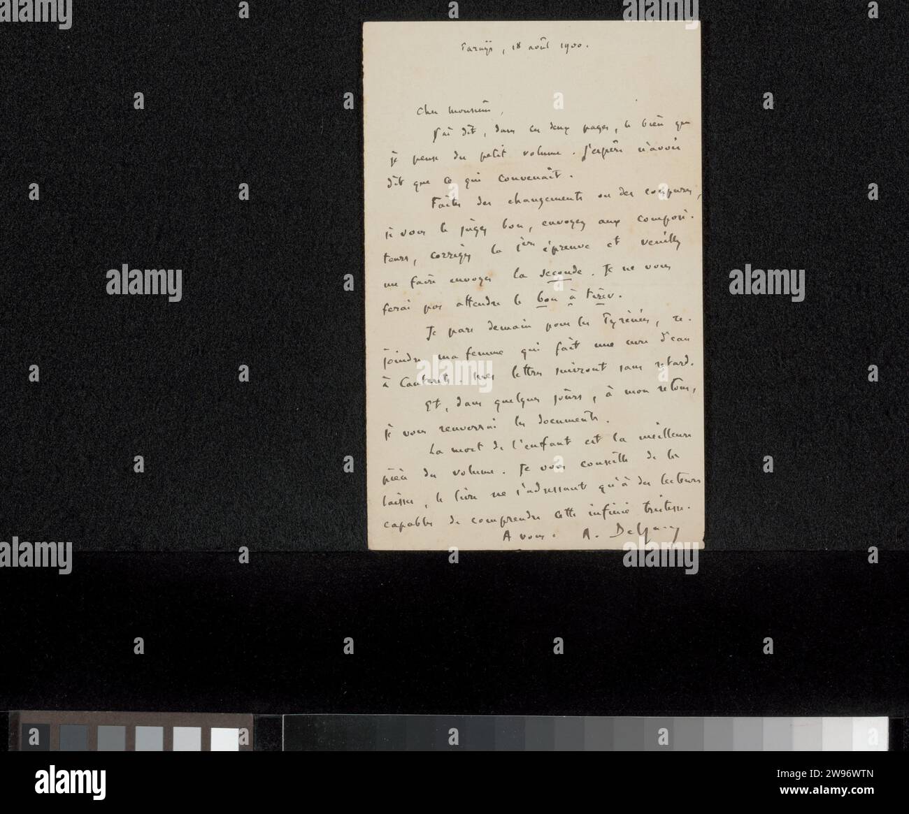 Letter to Philip Zilcken, 1900 letter Letter contains handwritten text ...