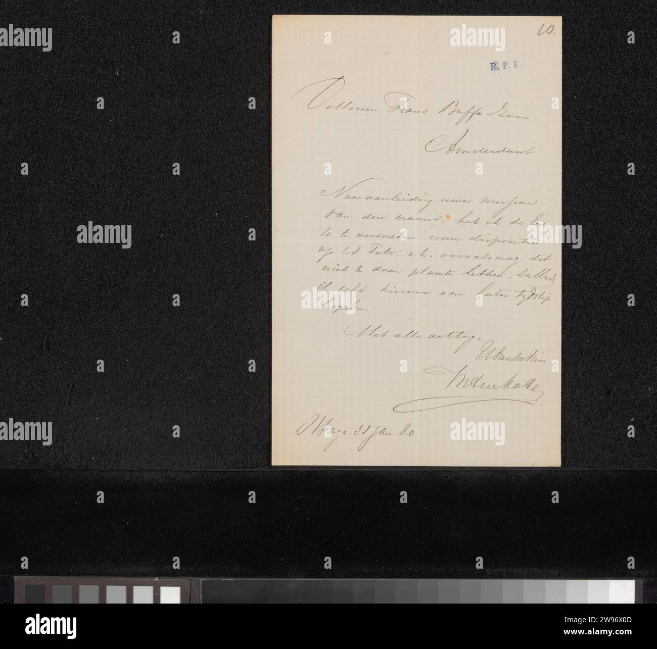 Letter to Frans Buffa and Sons, Mari ten Kate, 1880 letter The Hague ...