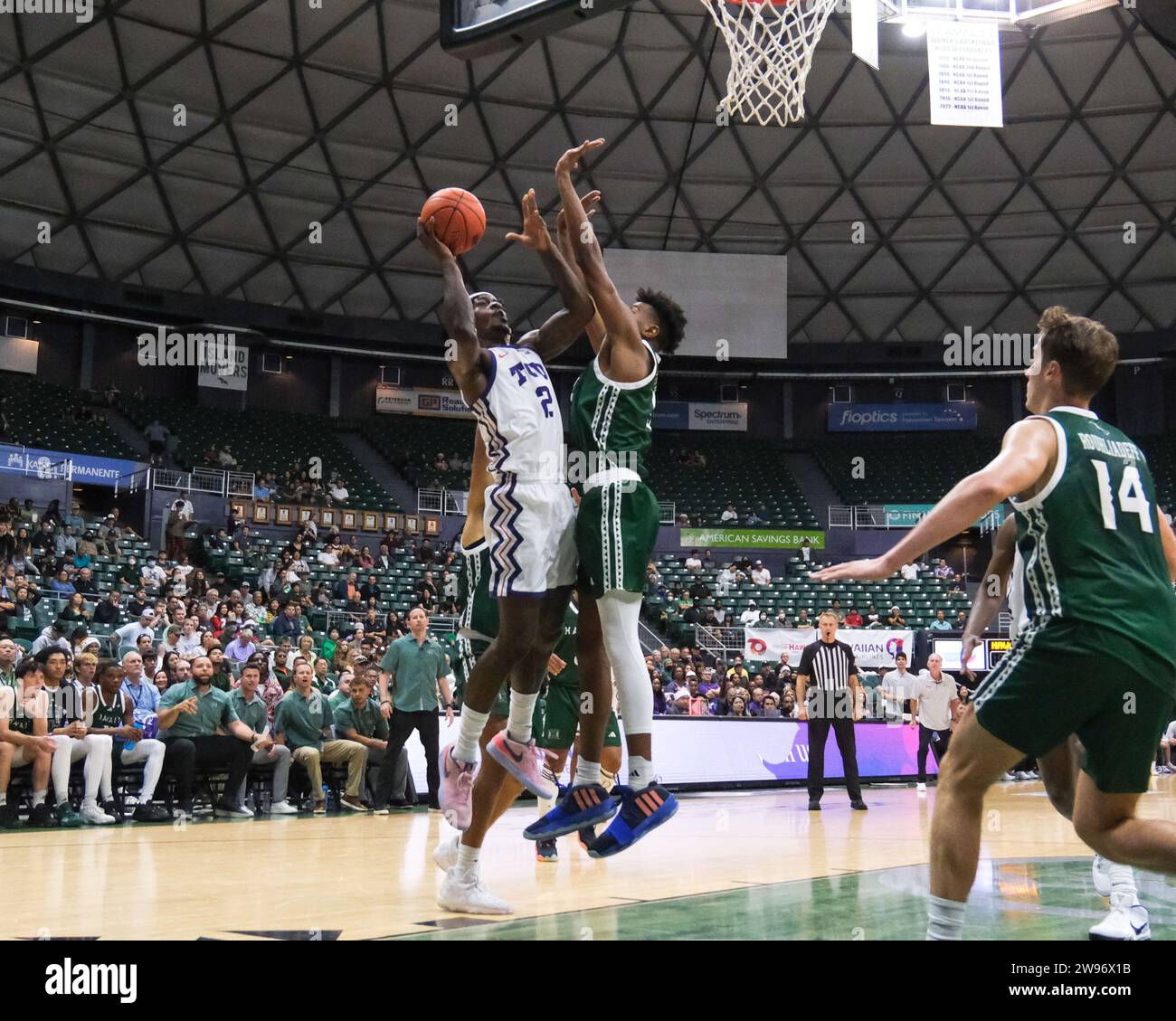 Honolulu, Hawaii, USA. 24th Dec, 2023. TCU forward Emanuel Miller (2 ...