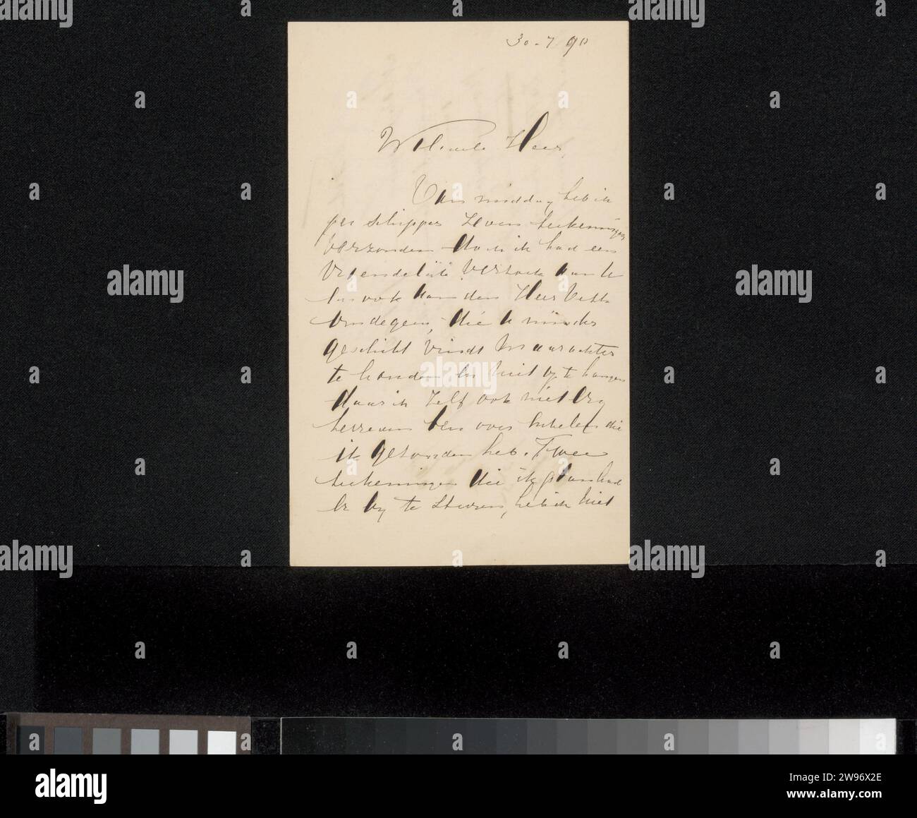 Letter to Philip Zilcken, Suze Robertson, 1890 letter The Hague paper ...