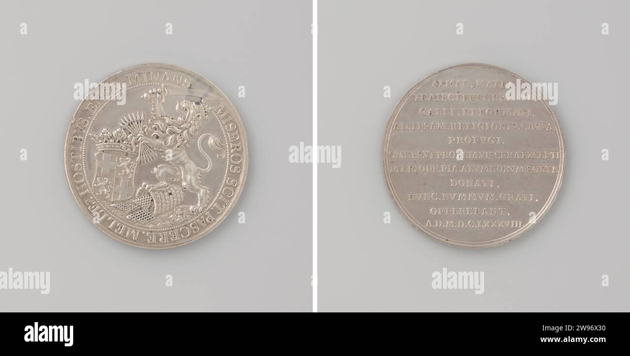 Welcoming reception of the French refugees, Penning donated by them to ...