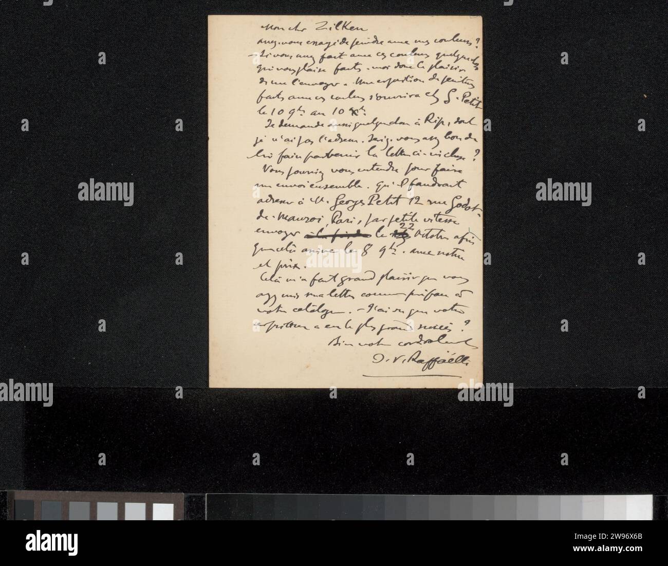 BRIEF AAN QUILIP PARILLICES, Jean-Franis Raffaei, 1867 - 1924 letter ...