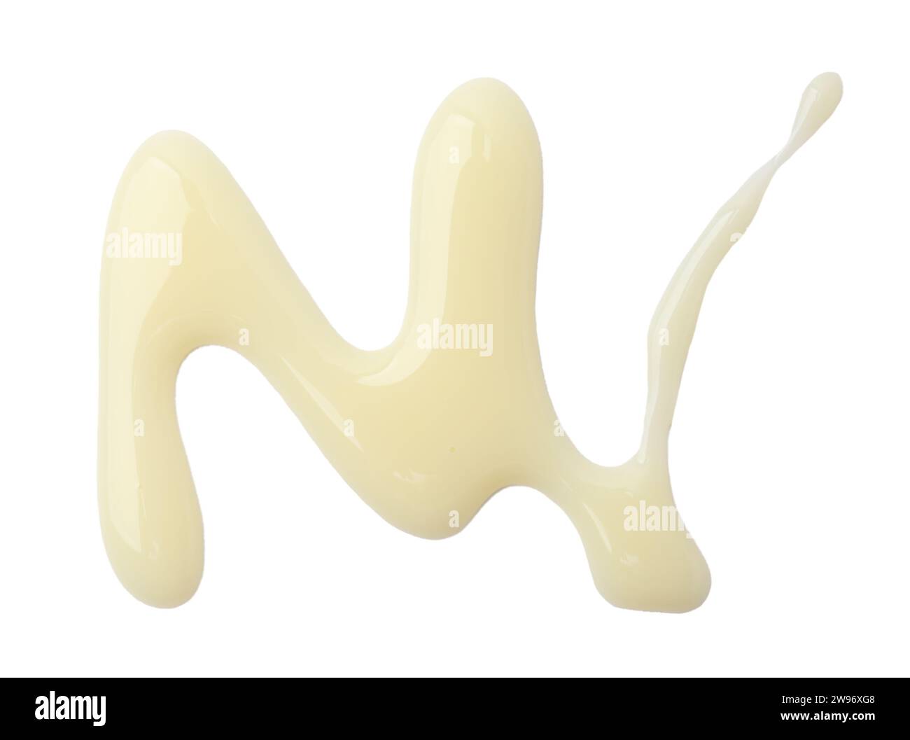 Spilled tasty condensed milk isolated on white, top view Stock Photo ...