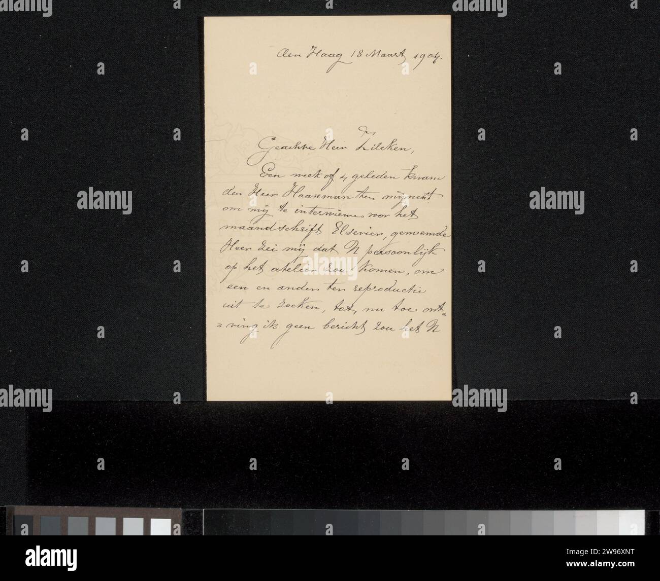 Letter to Philip Zilcken, Willem Cornelis RIP, 1904 letter The Hague ...