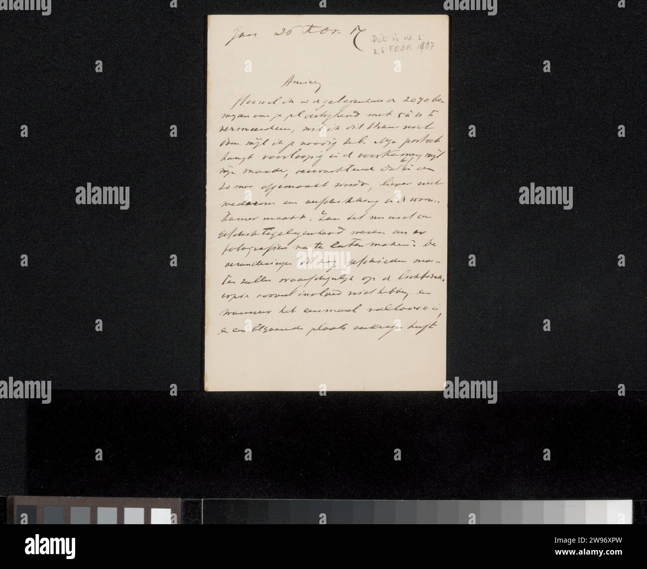 Letter to Jan Veth, Chap van Deventer, 1887 letter Goes paper. ink ...