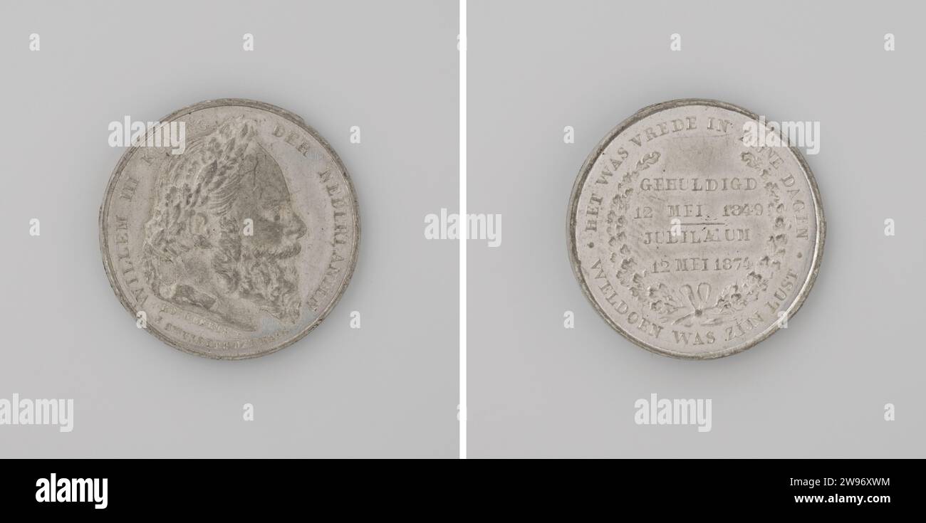 Twenty -five year old government anniversary of King Willem III 1874 ...