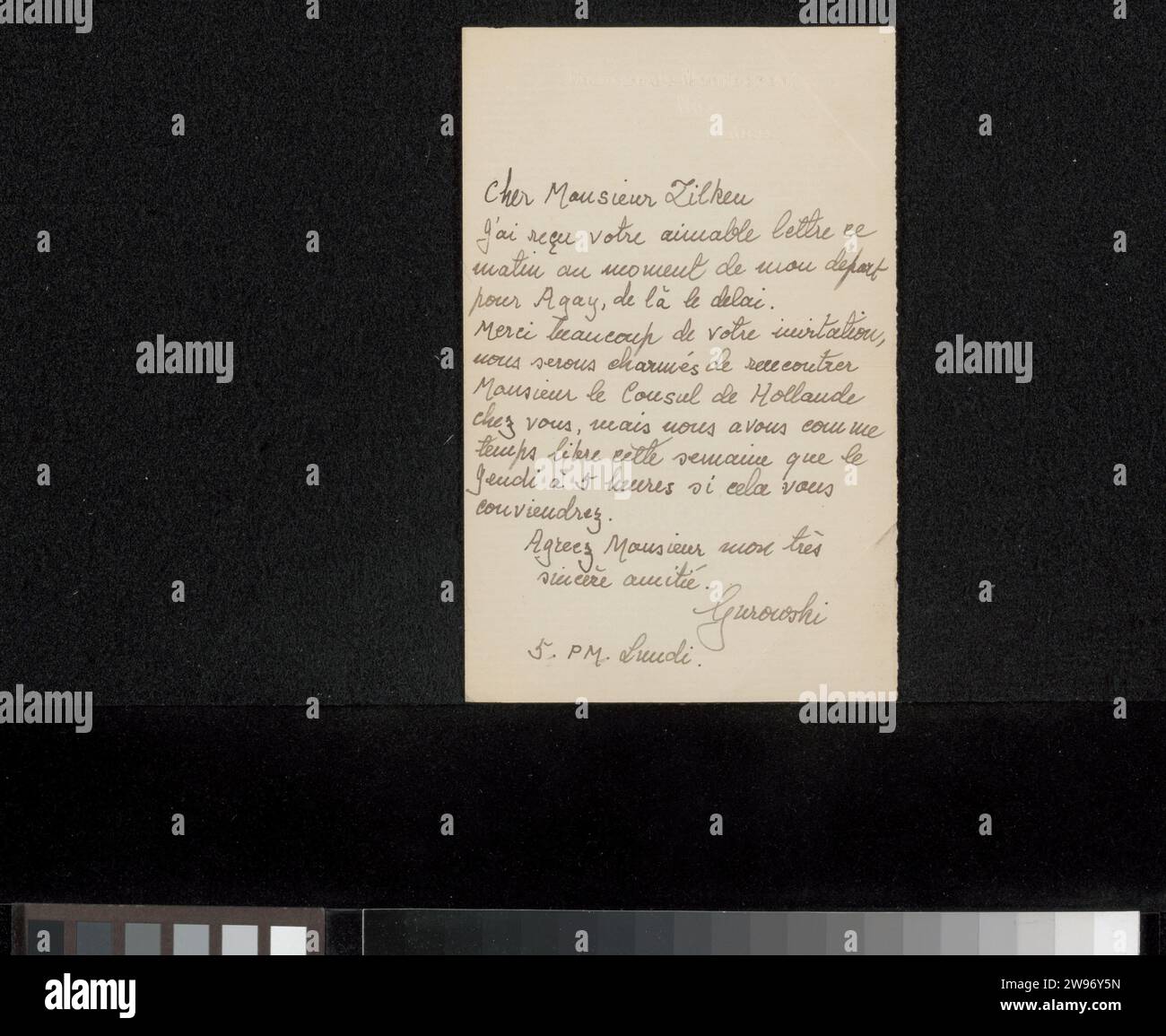 Letter to Philip Zilcken, 1867 - 1930 letter Nice paper. ink writing ...