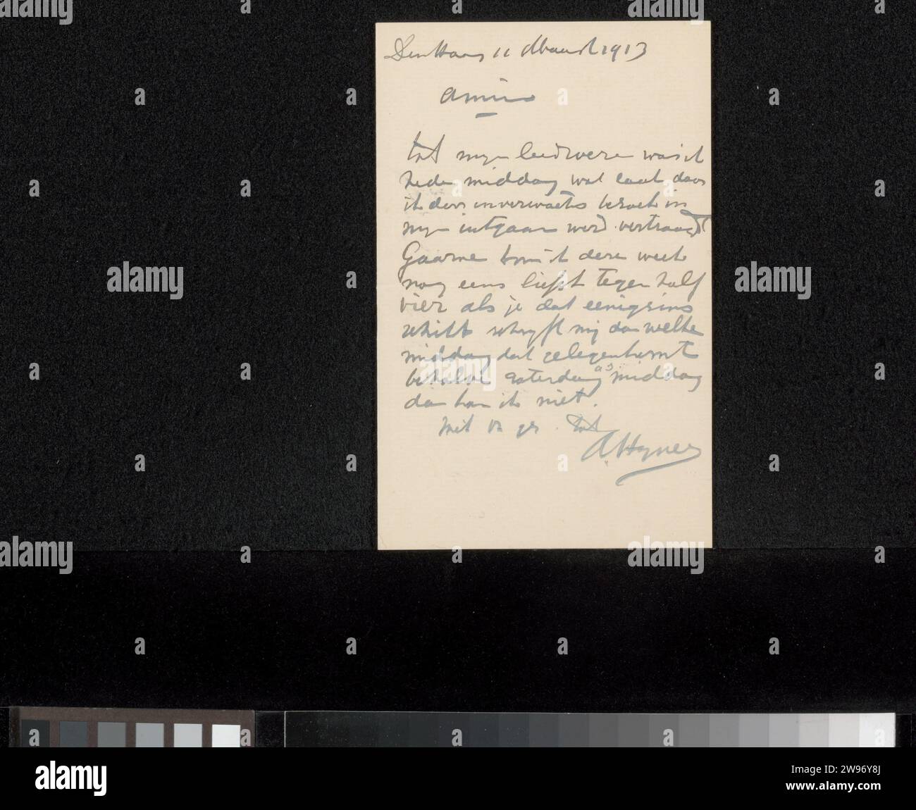 Letter to Philip Zilcken, 1913 letter The Hague paper. ink writing ...
