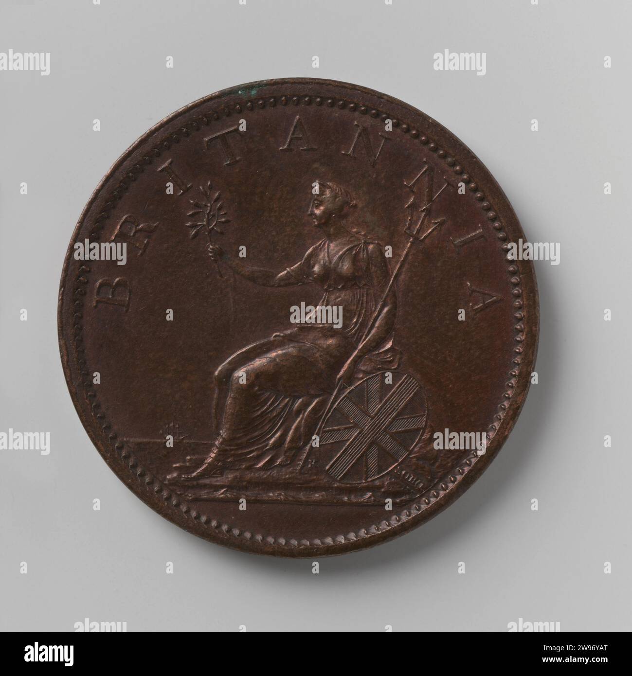 Penny from England of George III, 1806 ,, 1806 coin Copper mint. Front ...