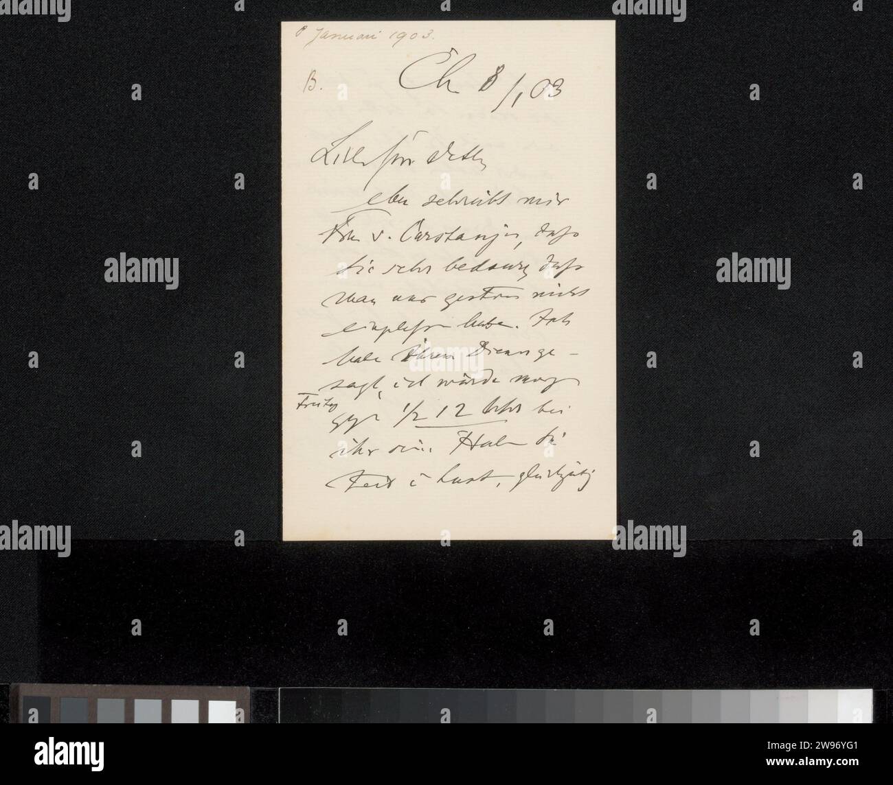 Letter to Jan Veth, Wilhelm von Bode, 1903 letter Charlottenburg paper ...