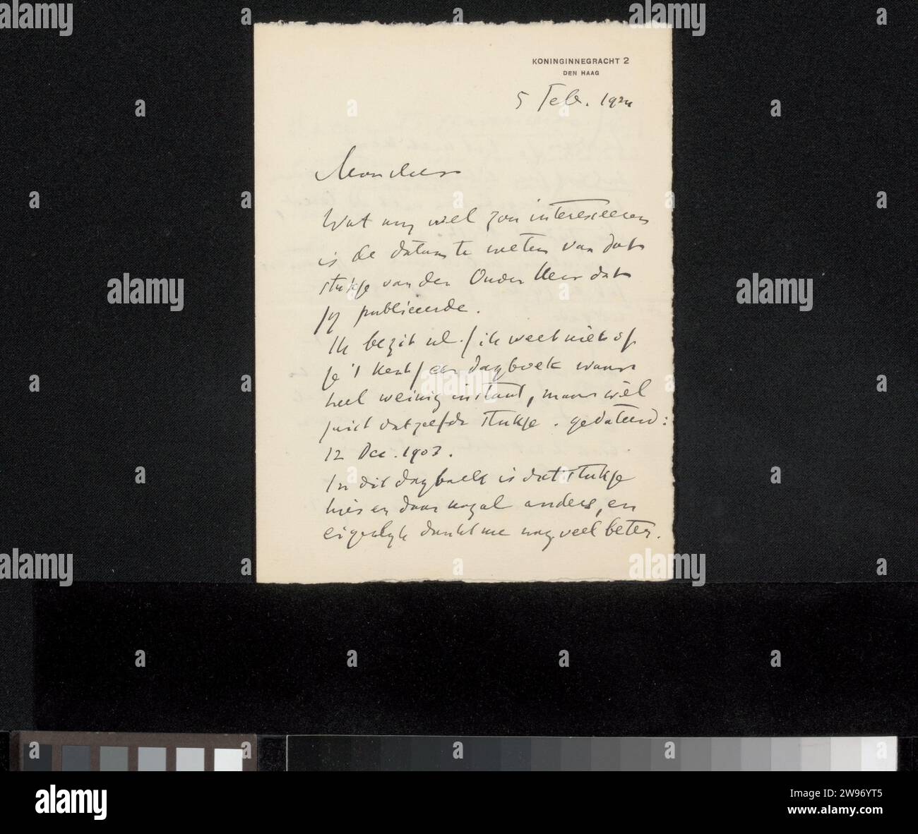 Letter to Jan Veth, Isaac Israels, 1924 letter The Hague paper. ink ...