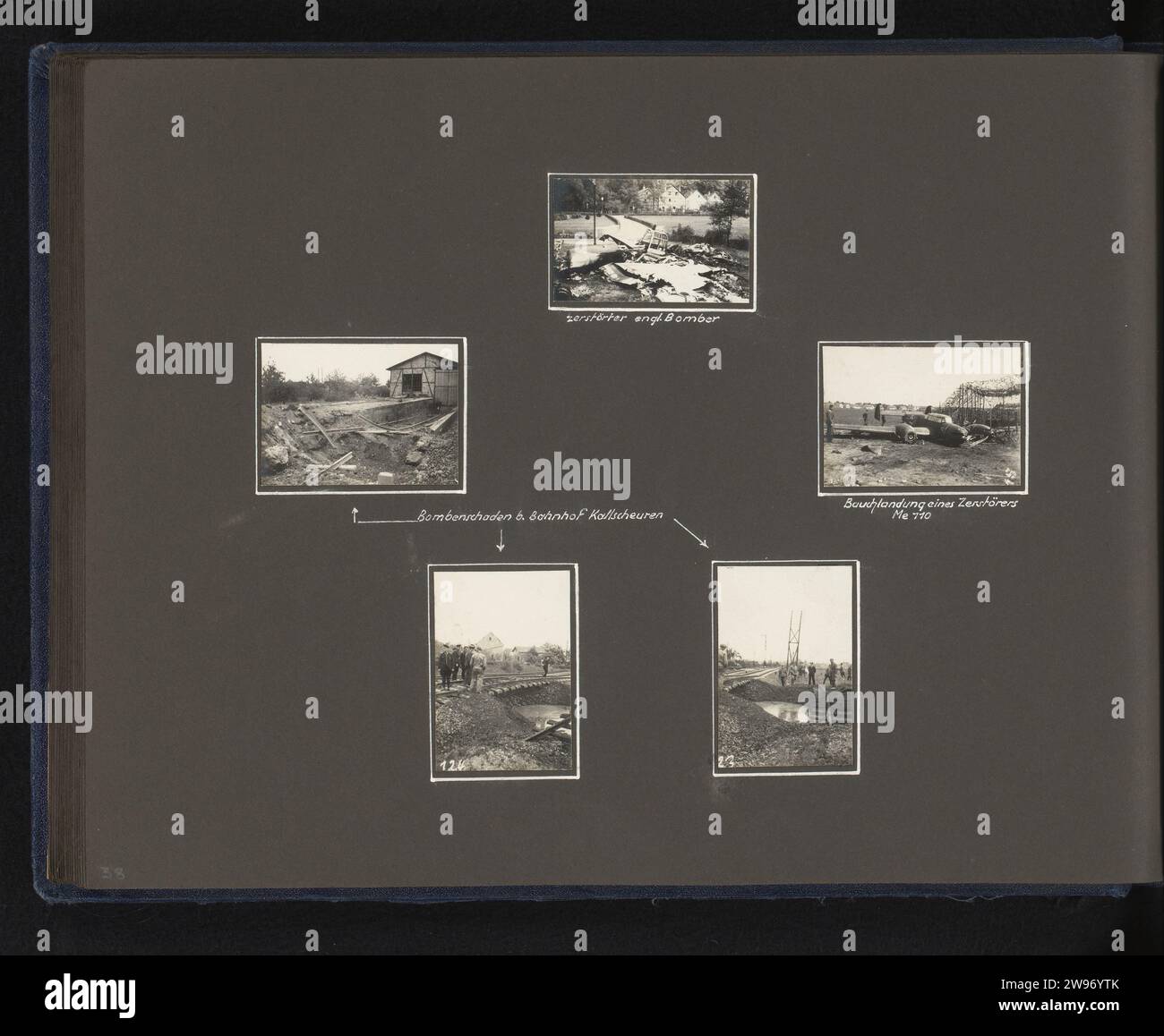 War damage and crashed aircraft, 1940, Anonymous, 1940 photograph Album ...