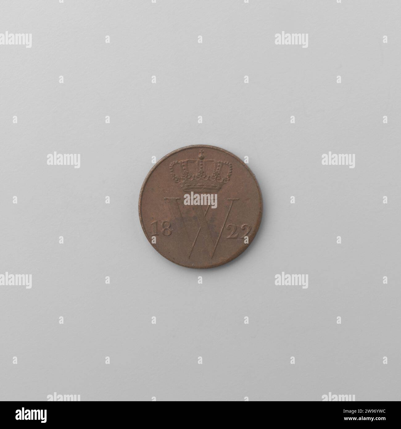 Dutch ½ cent, 1822, Willem I (King of the Netherlands), 1822 coin ...