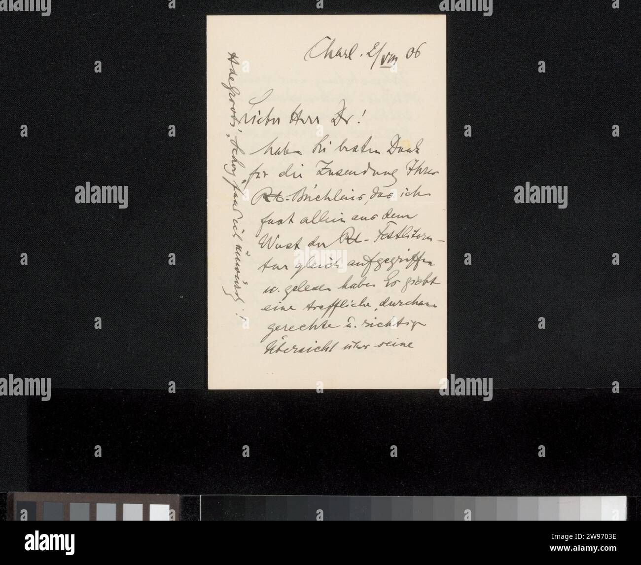 Letter to Jan Veth, Wilhelm von Bode, 1906 letter Charlottenburg paper ...