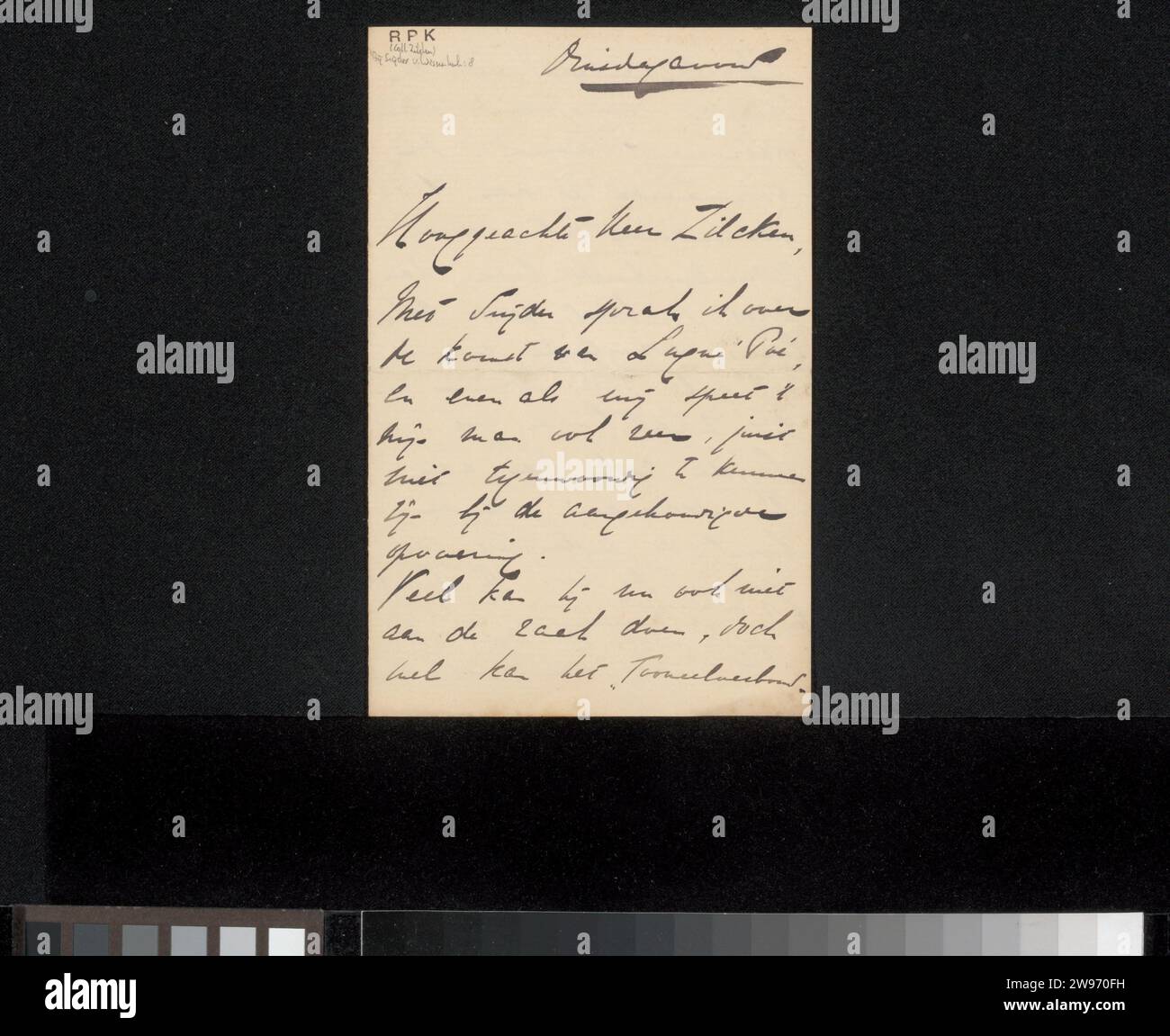 Letter to Philip Zilcken, Marie Constance Antoinette Clant van der ...