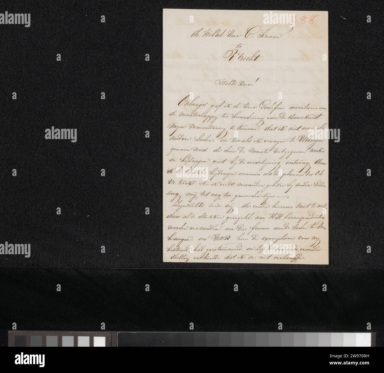 Letter to Christiaan Kramm, Herman Jan van den Brink, 1857 letter ...