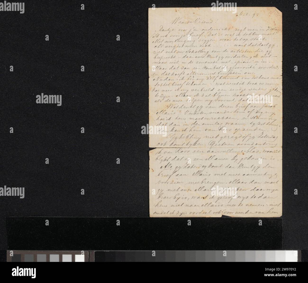 Letter to Jan Veth, M.C. Lebret, 1890 letter ink writing (processes ...