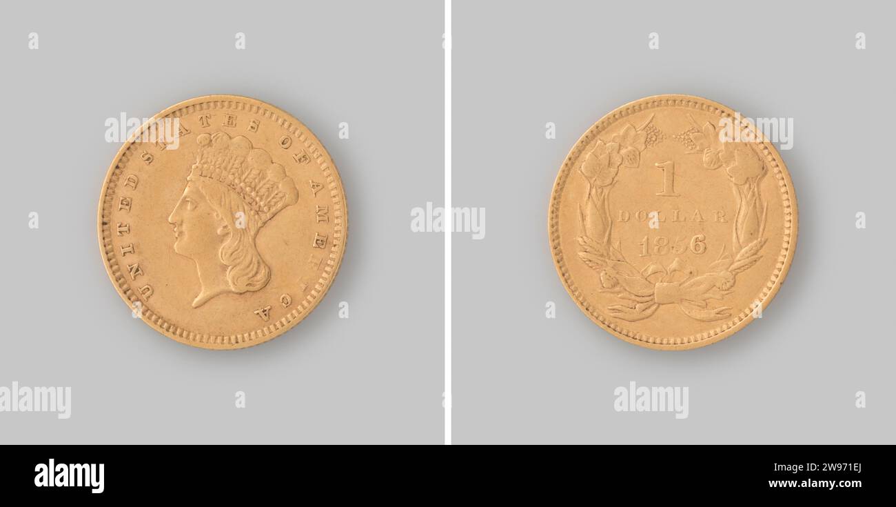 Gold dollar from the United States of America, 1856 ,, 1856 coin Gold ...