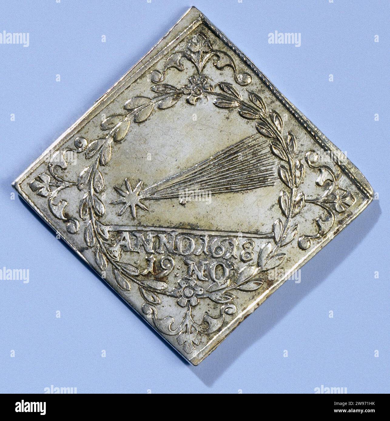 Appears of a comet, anonymous, 1618 - 1619 history medal Rectangular ...