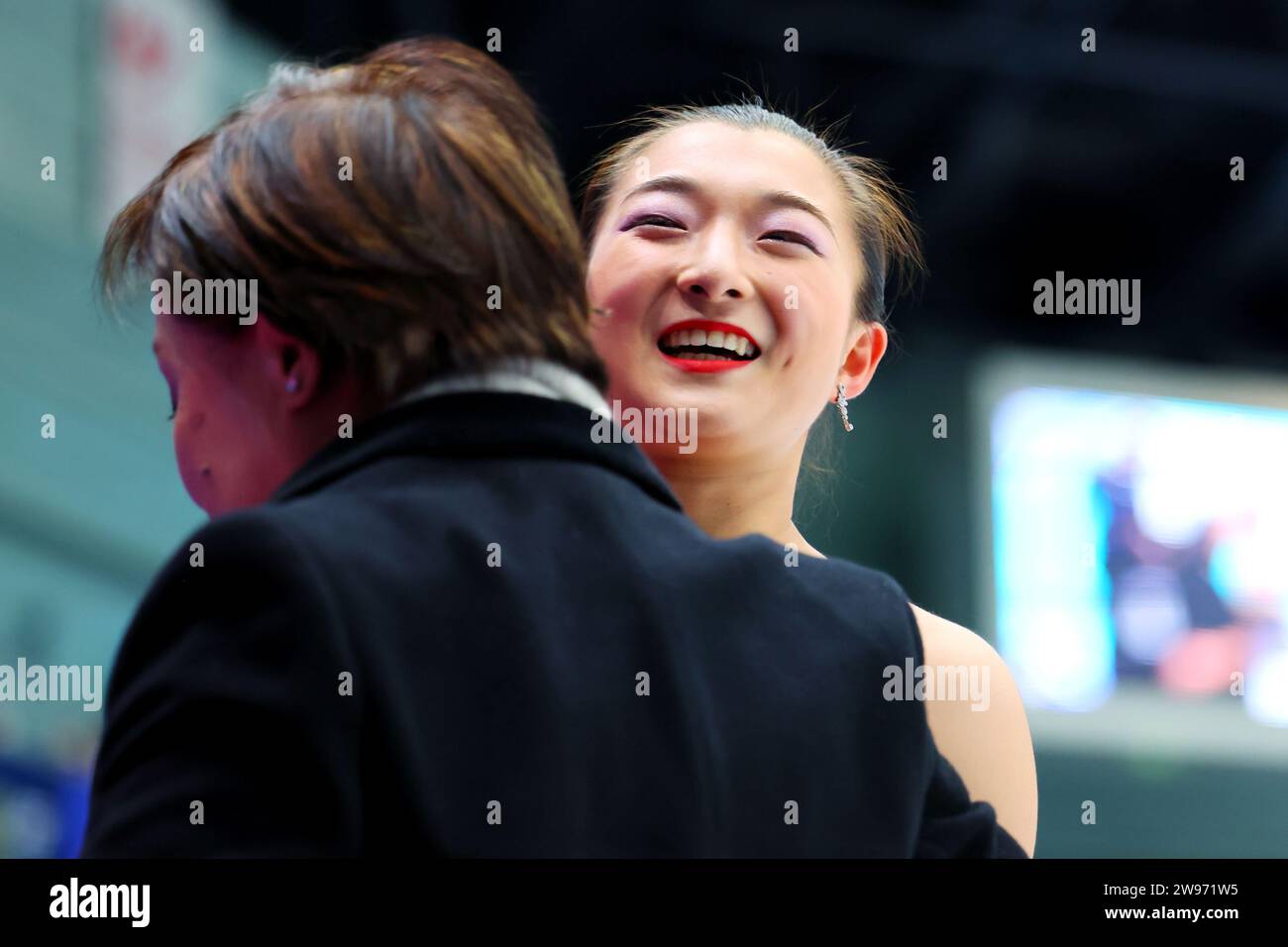 (L-R) Sonoko Nakano coach, Kaori Sakamoto, DECEMBER 22, 2023 - Figure Skating : Japan Figure ...