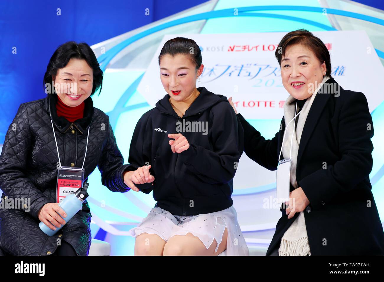 (L-R) Mitsuko Graham coach, Sonoko Nakano coach, Kaori Sakamoto ...