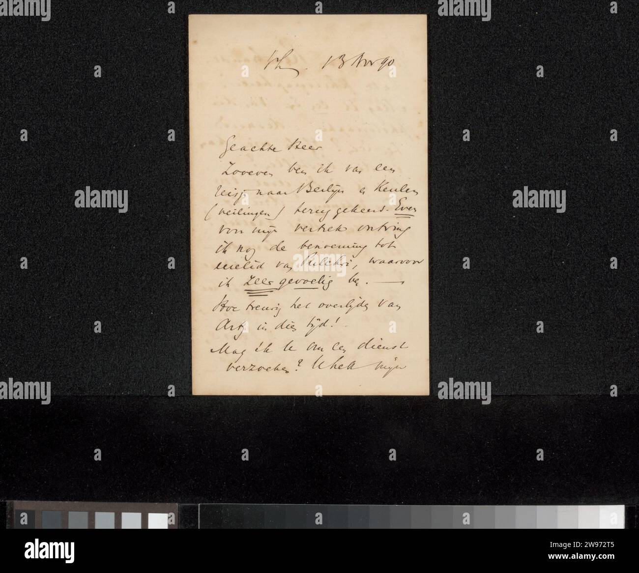 Letter to Philip Zilcken, 1890 letter paper. ink writing (processes ...