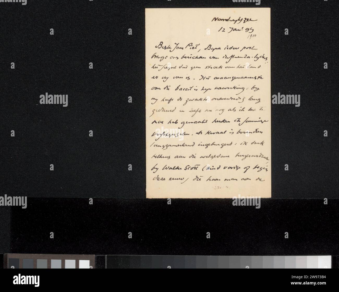 Letter to Jan Veth, Albert Verwey, 1899 letter Noordwijk aan Zee paper ...