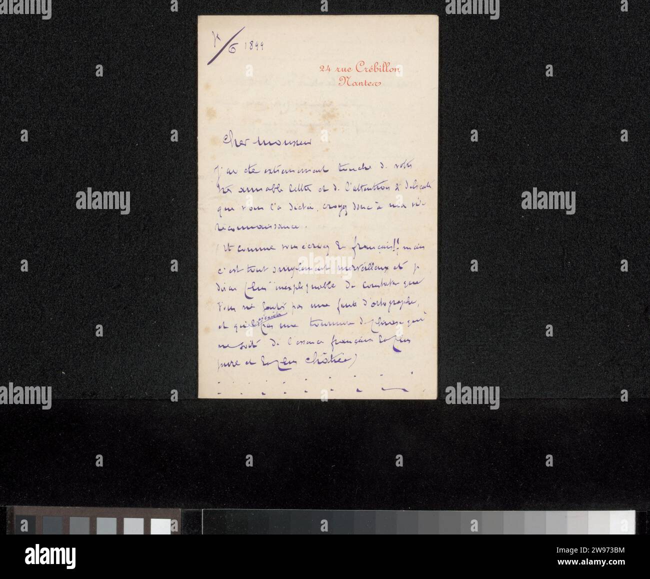 Letter to Philip Zilcken, 1899 letter Nantes paper. ink writing ...