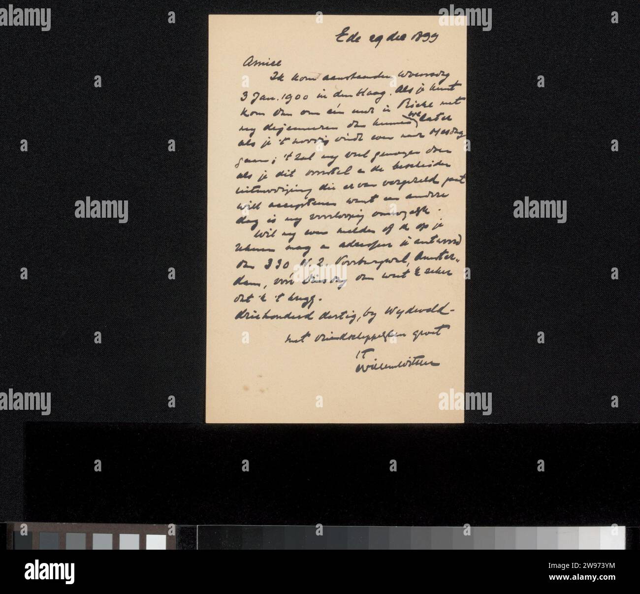 Letter to Philip Zilcken, Willem Witsen, 1899 letter Language paper ...