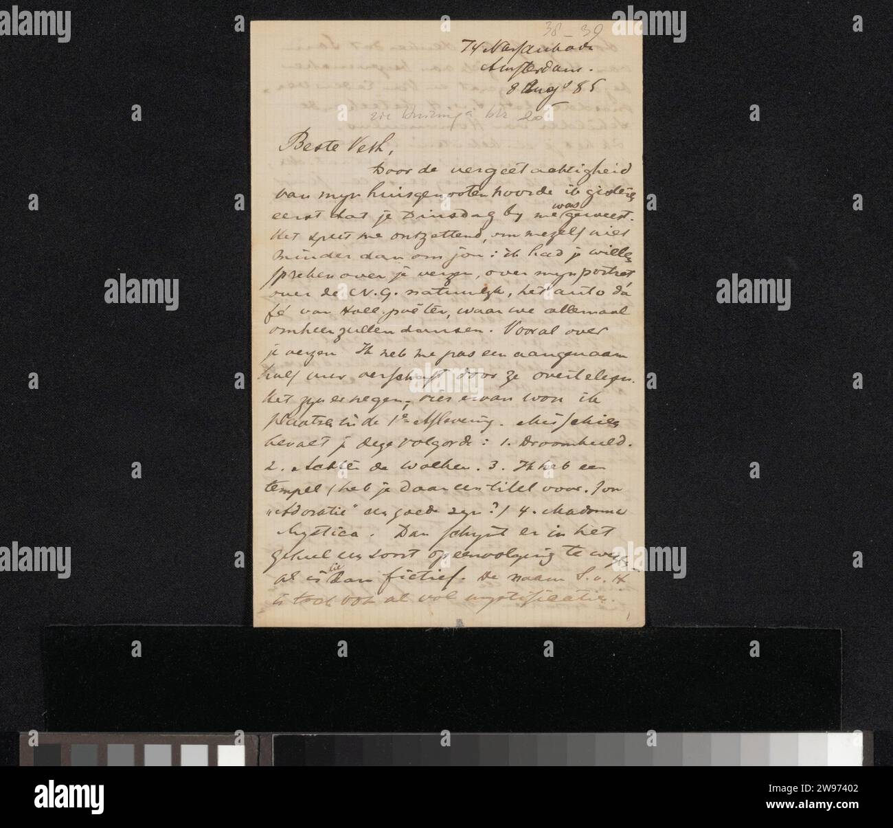 Letter to Jan Veth, Albert Verwey, 1885 letter Amsterdam ink writing ...