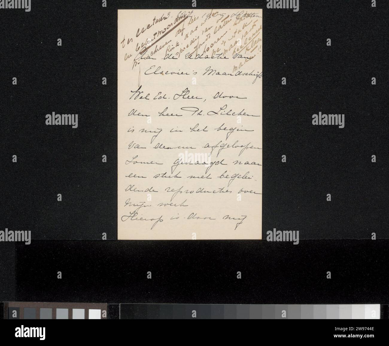 Letter to Elsevier's Illustrated Monthly, Paul Rink, 1871 - 1903 letter ...