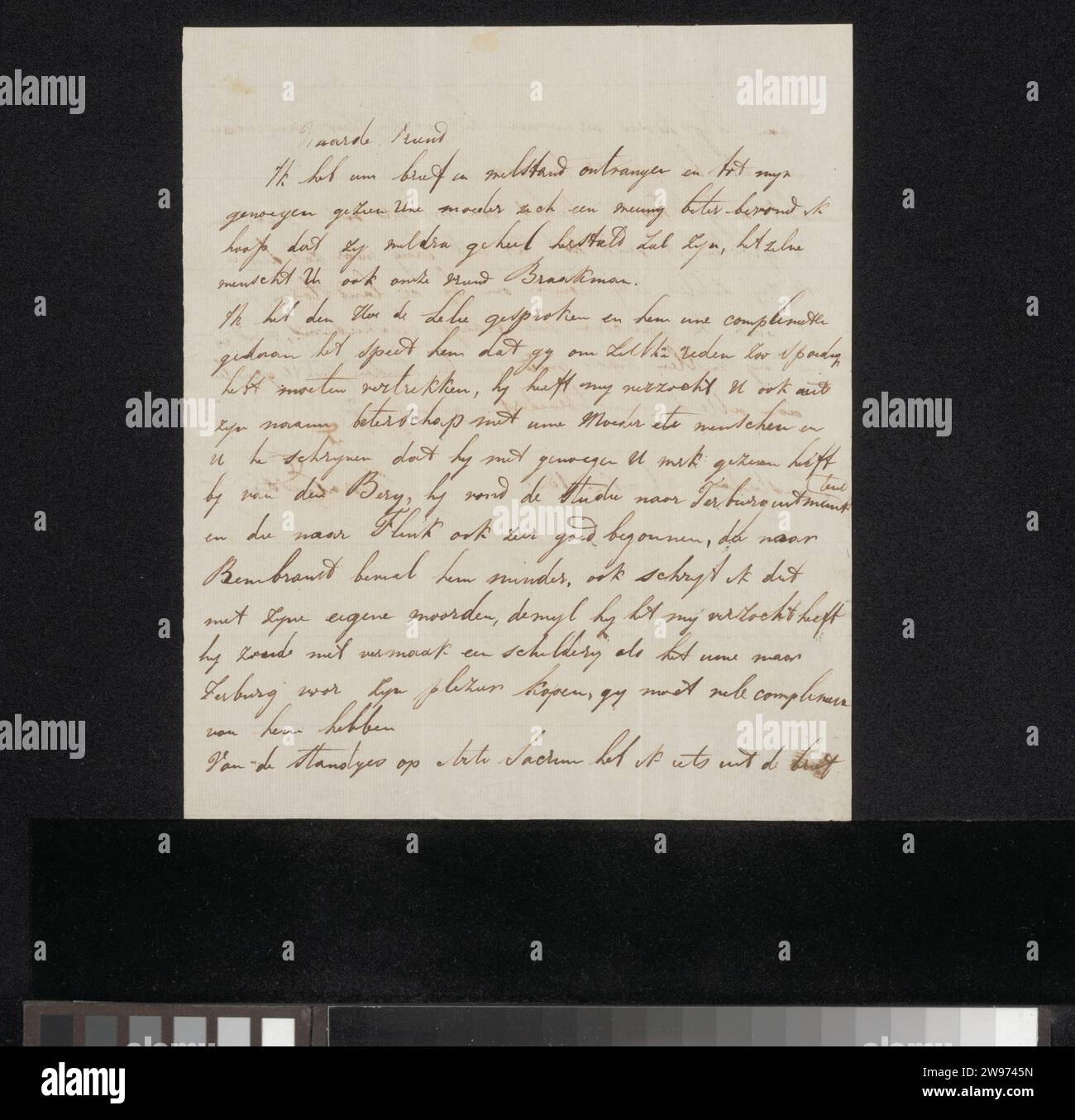 Letter to Ary Johannes Lamme, Robert van Eijsden, 1832 letter Amsterdam paper. ink writing ...