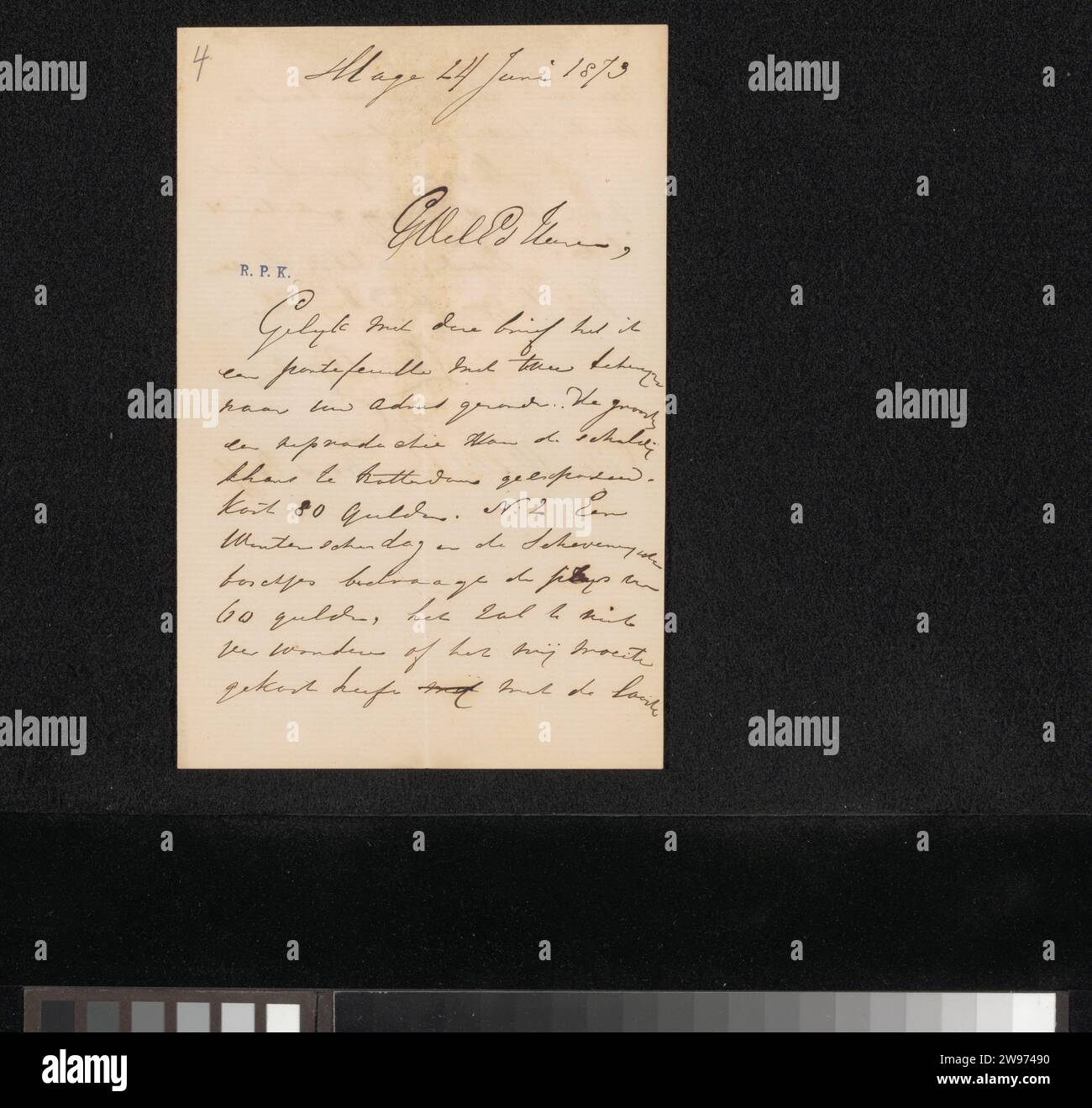 Letter to Frans Buffa, Louis Apol, 1873 letter The Hague paper. ink ...