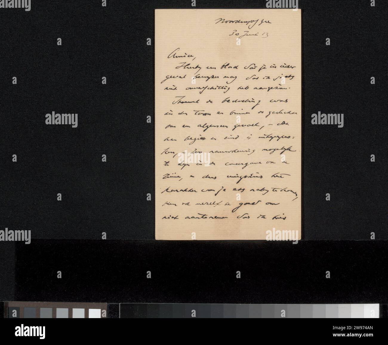 Letter to Philip Zilcken, Albert Verwey, 1913 letter Noordwijk paper ...