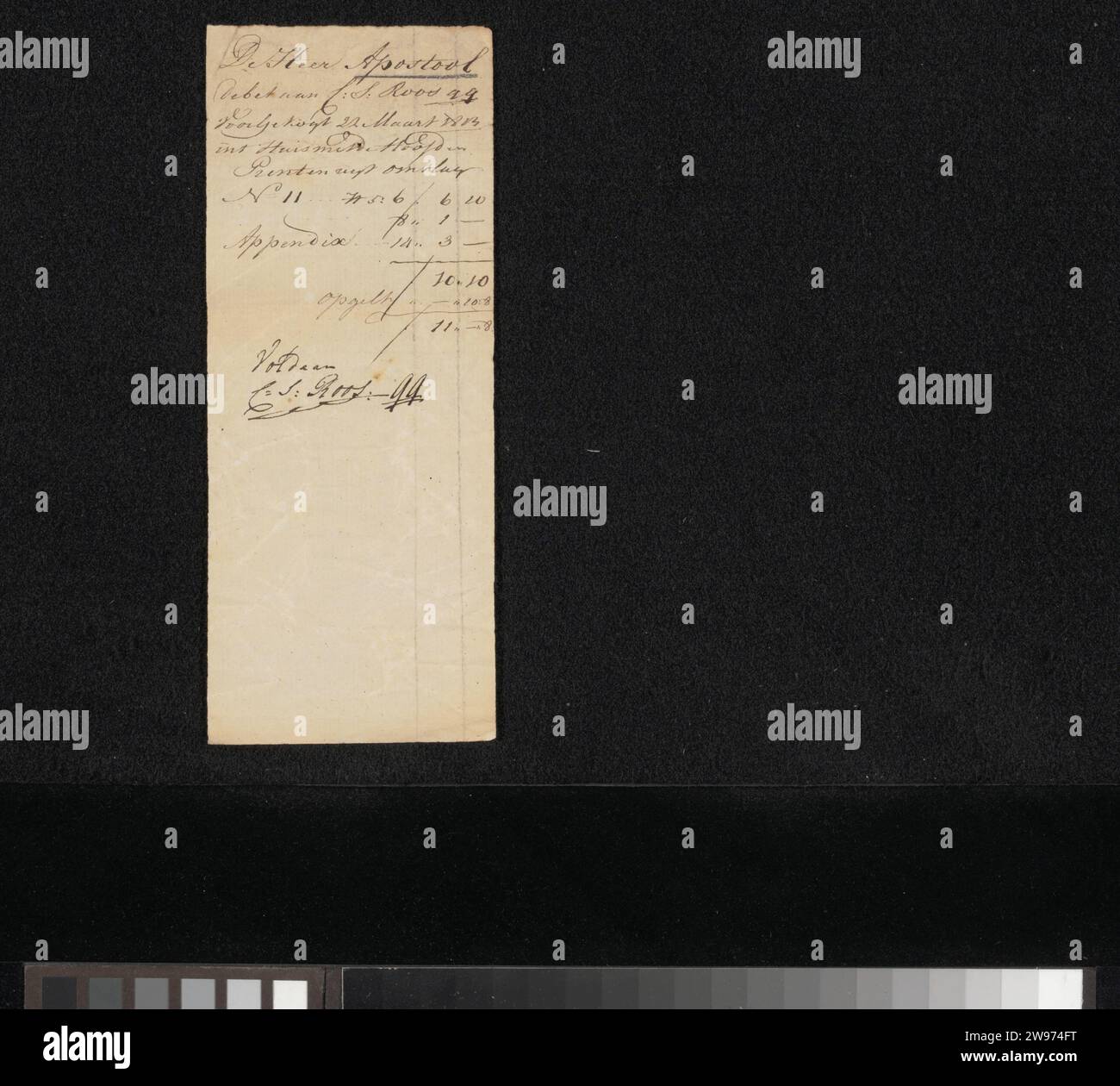 Account of Cornelis Apostool, Cornelis Sebille Roos (publisher), 1883 ...