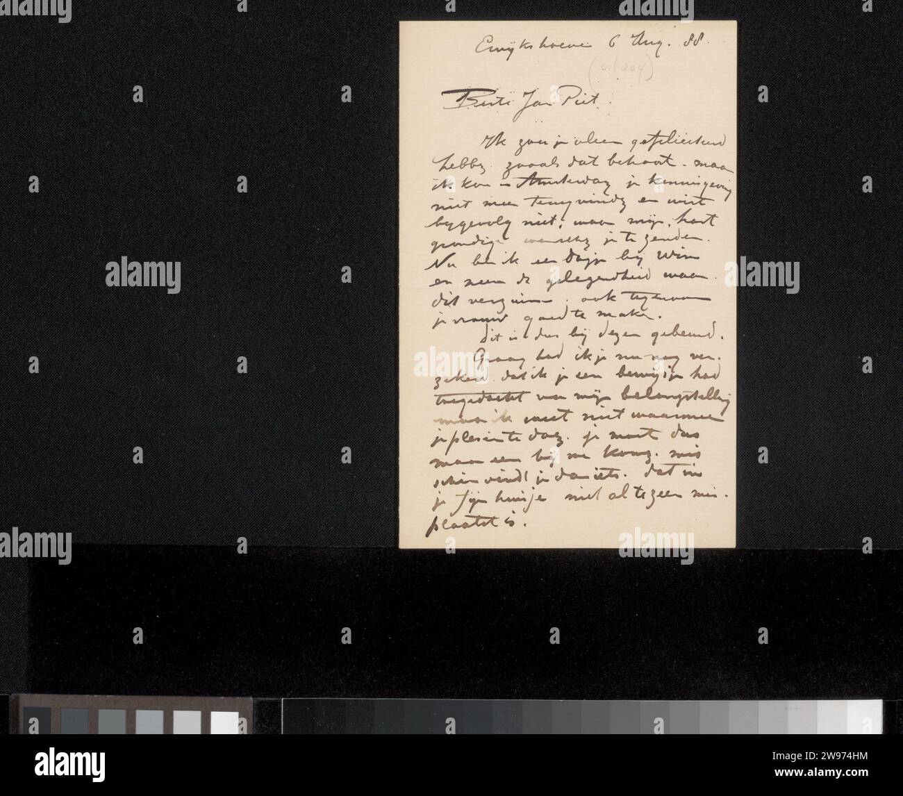 Letter to Jan Veth, Jac van Looij, 1888 letter Ewijkshoeve paper. ink ...